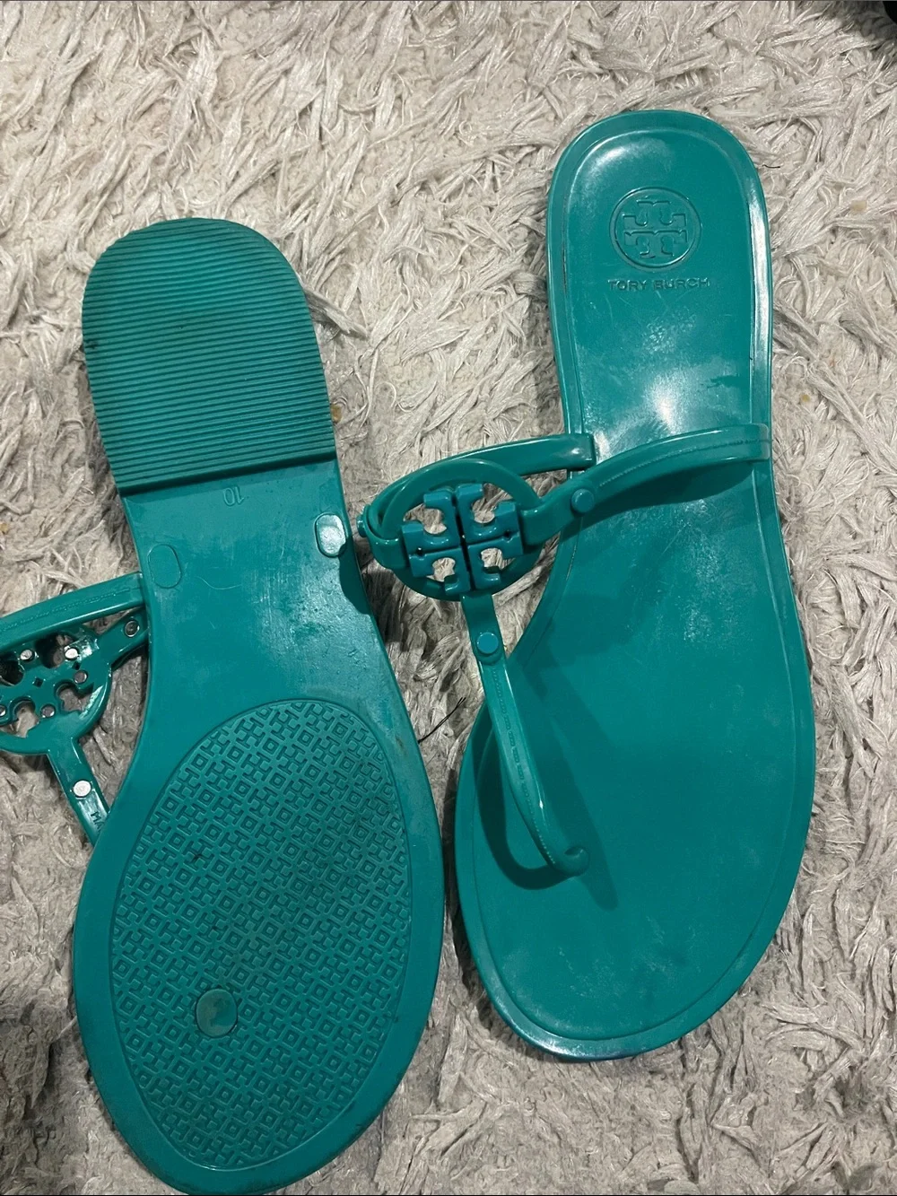 Tory Burch | Shoes | Tory Burch Teal Miller Jelly Thong Sandals | Poshmark